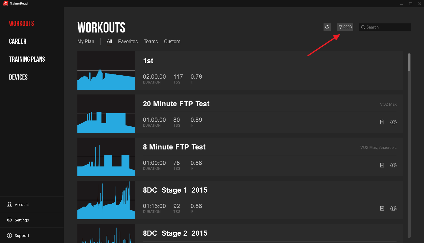 Missing Workouts – TrainerRoad